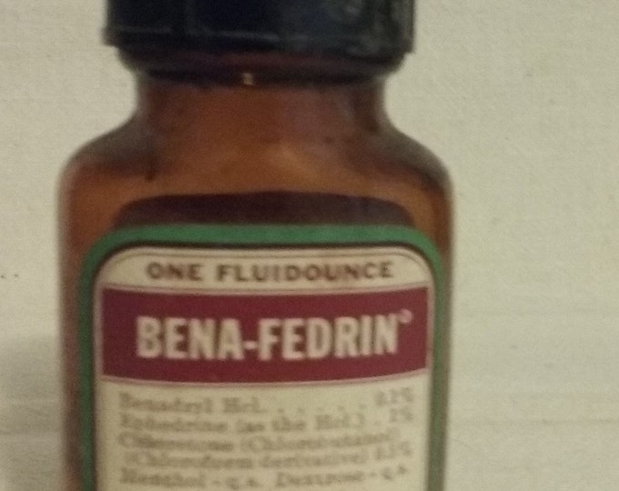 Vintage Bena-fedrin Bottle - Etsy