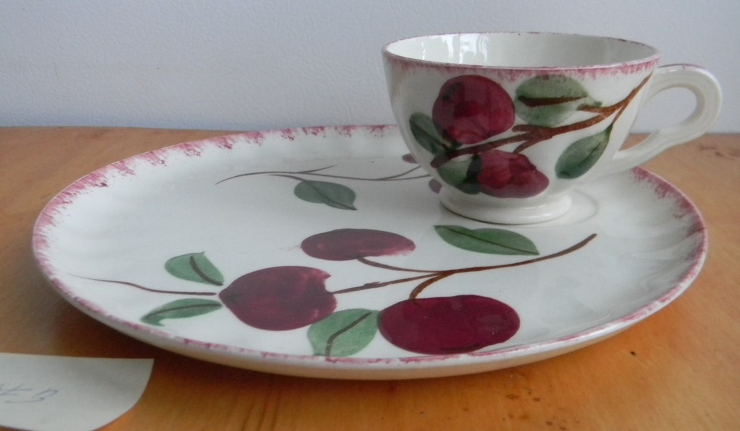 Vintage Blue Ridge Southern Pottery Crab Apple Snack Set - Etsy