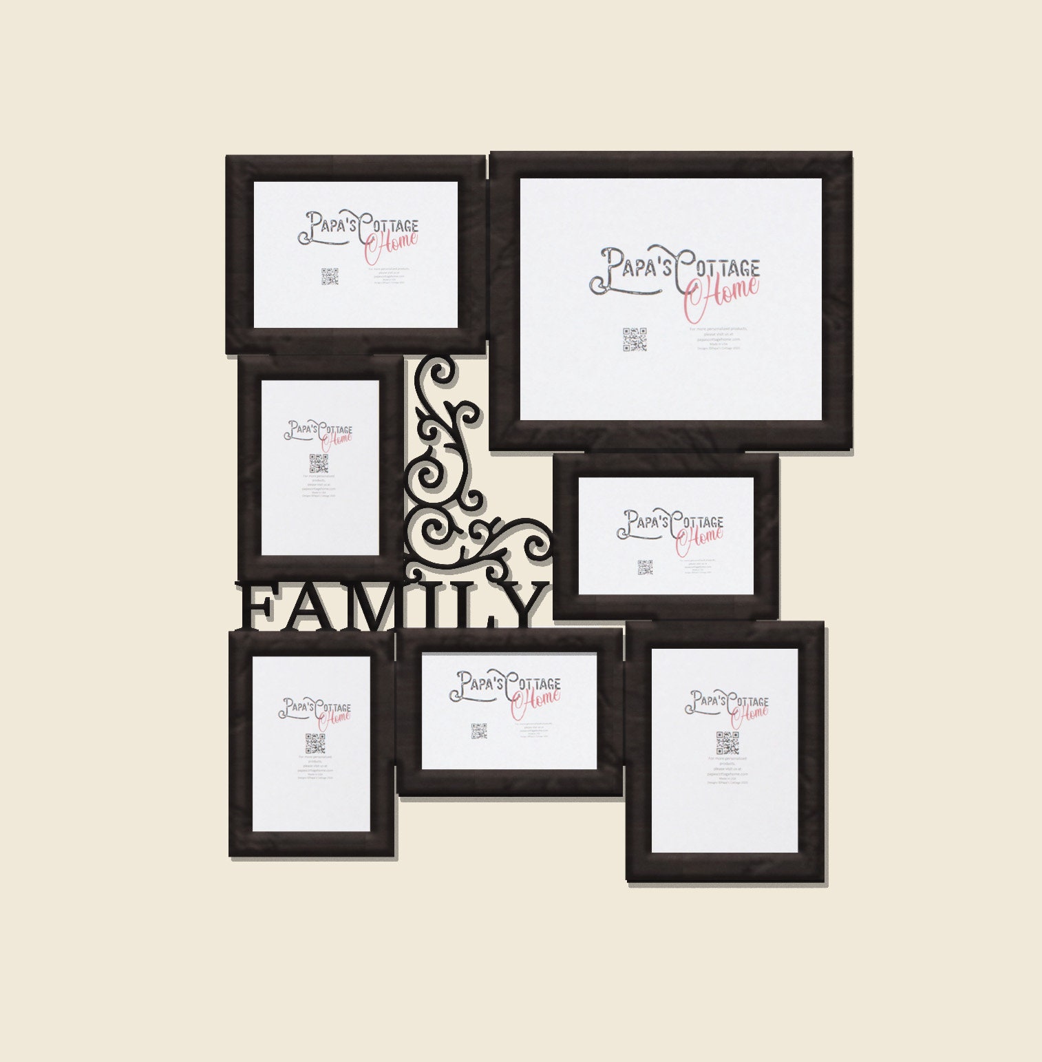 Personalized Photo Collage Picture Frame, Simple Victorian 7, Wedding ...