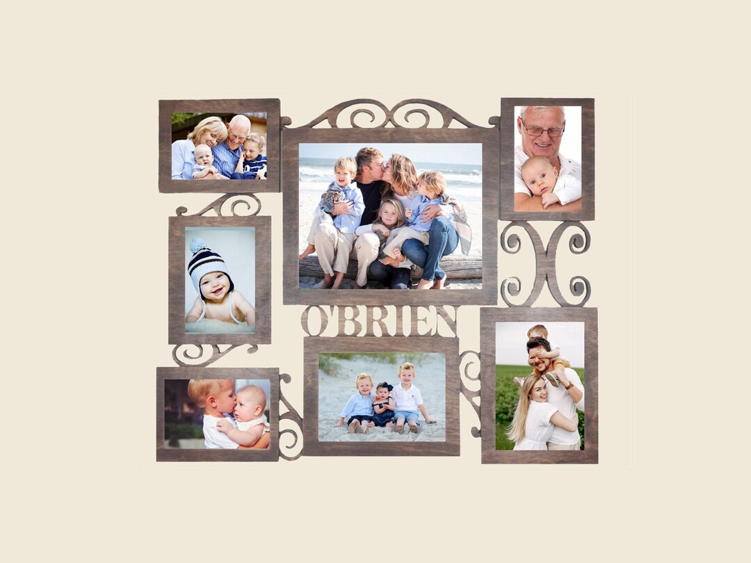 Victorian Scroll Photo Collage Stained Personalized photo frame, Family ...