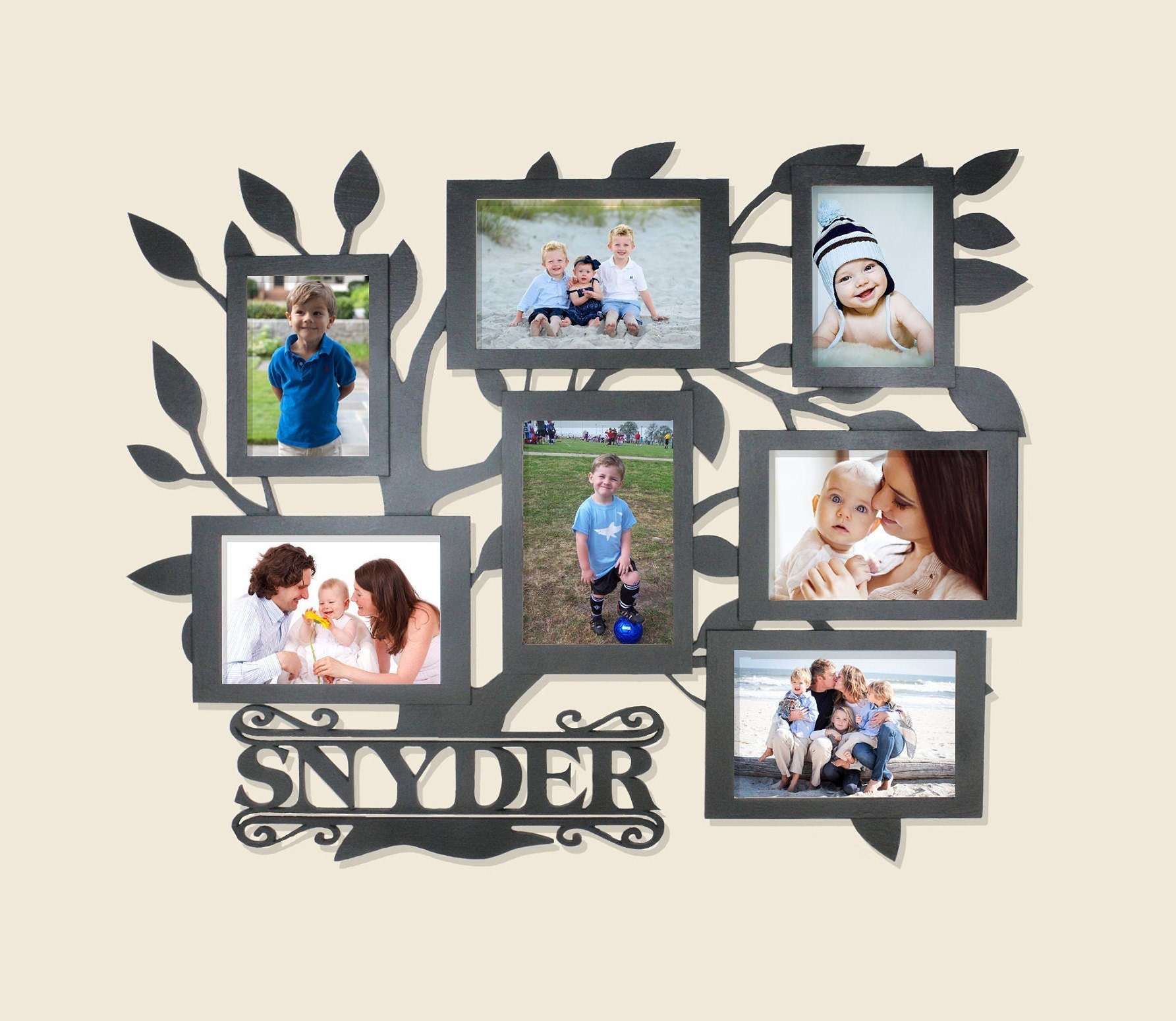 Family Tree Collage With Name Sign Personalized Photo Frame, Family ...