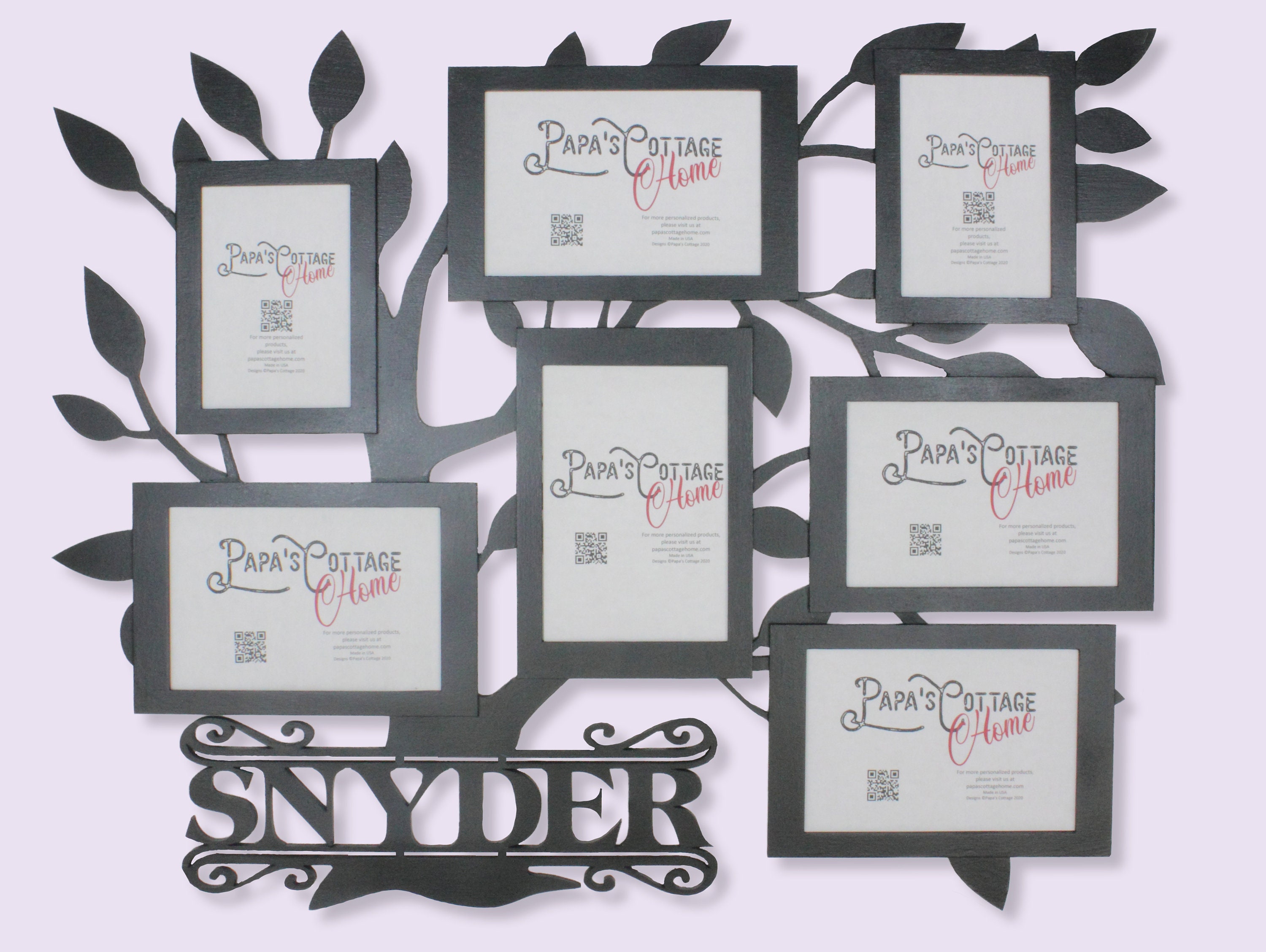 Family Tree Collage With Name Sign Personalized Photo Frame, Family ...