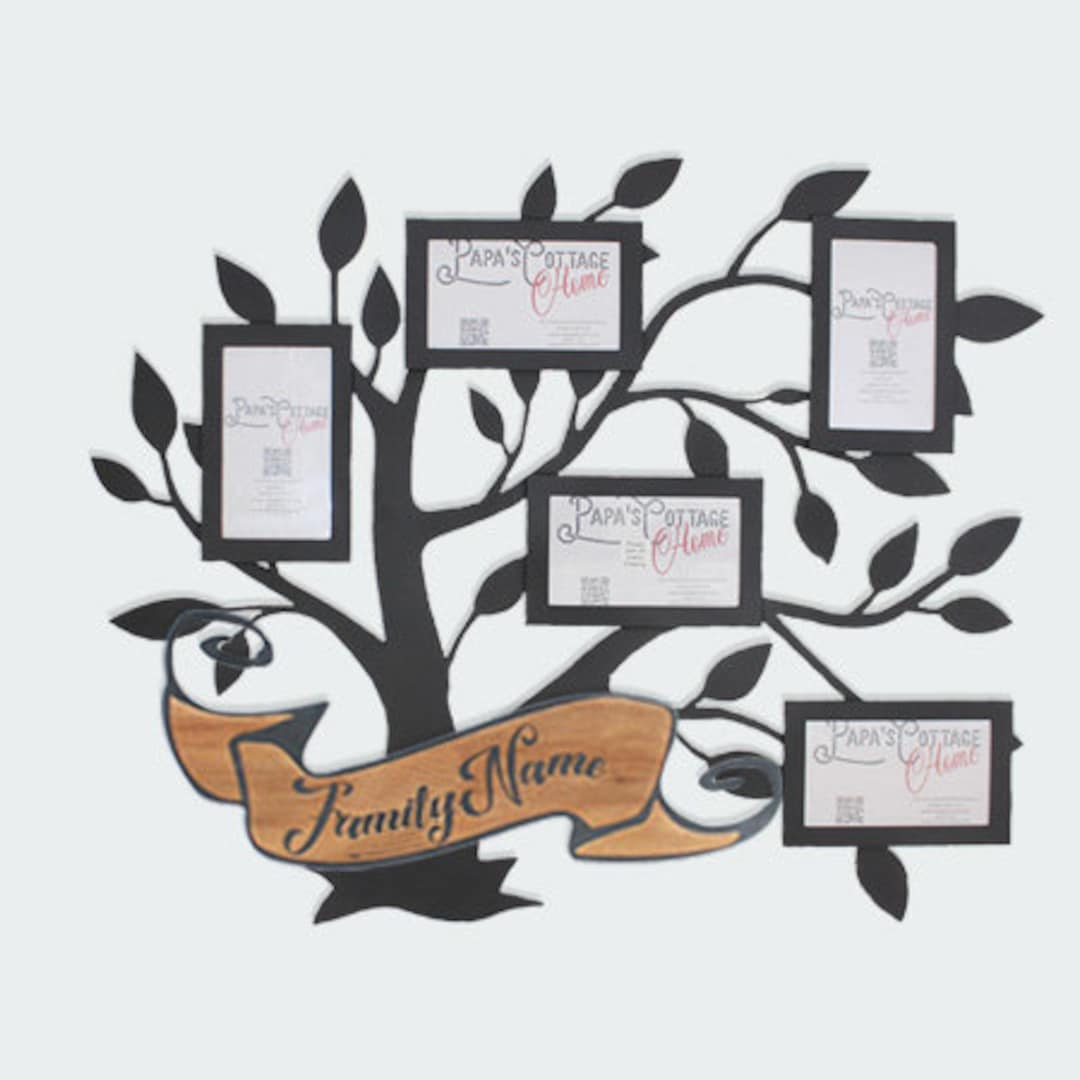 Family Tree 3.5x5 Photo Collage | Painted Personalized Photo Frame ...