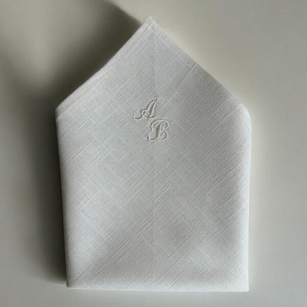 Monogrammed Pocket Square - Etsy