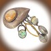 Kate Hines Brooch Large With Dangle Charms on Aged Copper Artisan ...