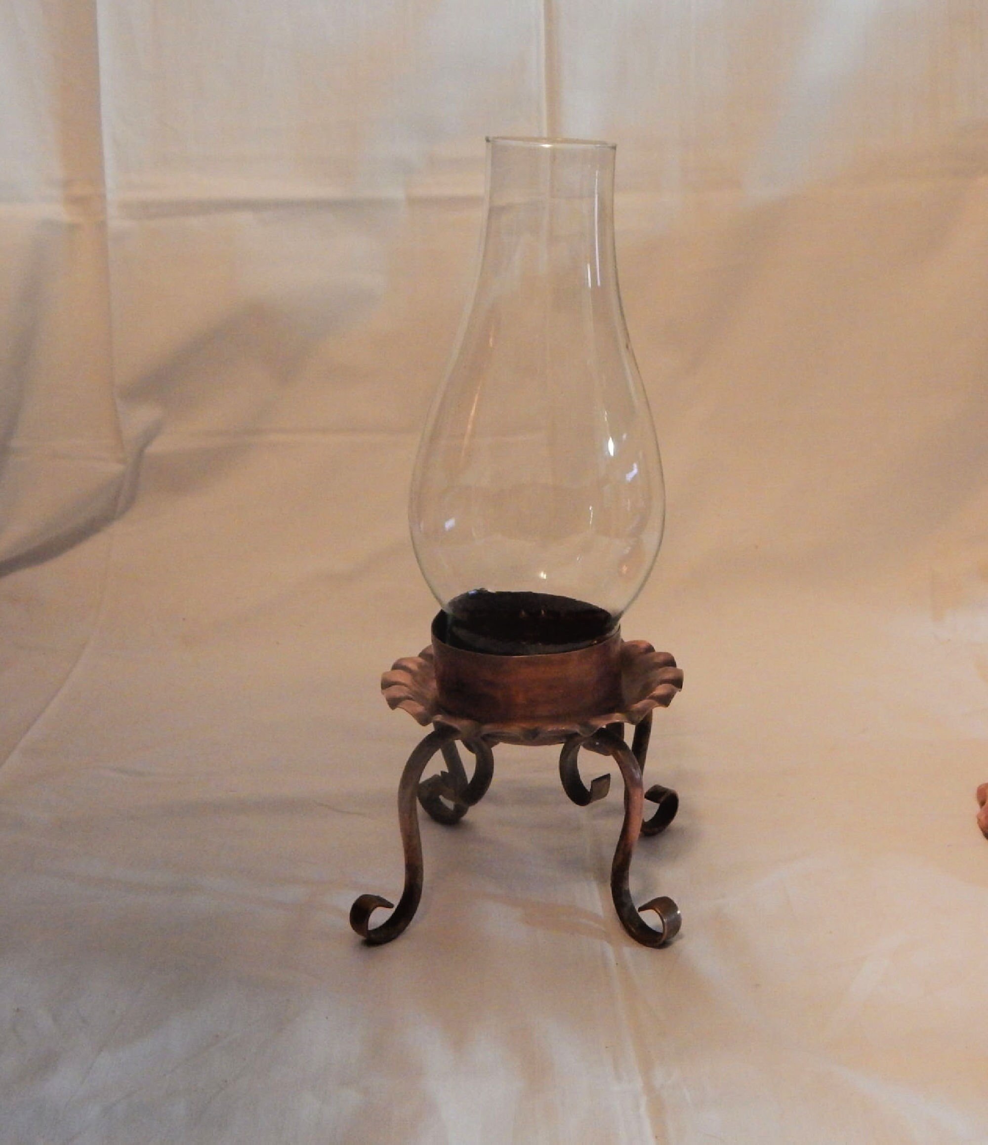 Gregorian Hammered Copper Hurricane Lamp Candle Holder Made in | Etsy