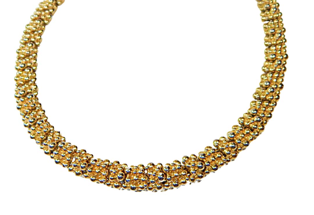 Tiny Gold Tone Bead Clump Links Gold Tone Choker Necklace - Etsy