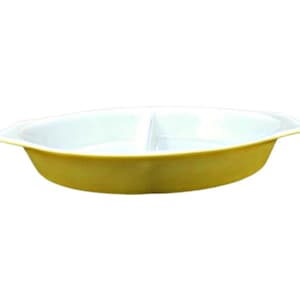 Yellow Pyrex Divided Serving Casserole Dish Baking Dish 1.5 Quart ...