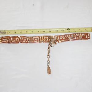 Greek Key Belt Coppery Gold Tone Vintage Korea Chain Belt Statement ...