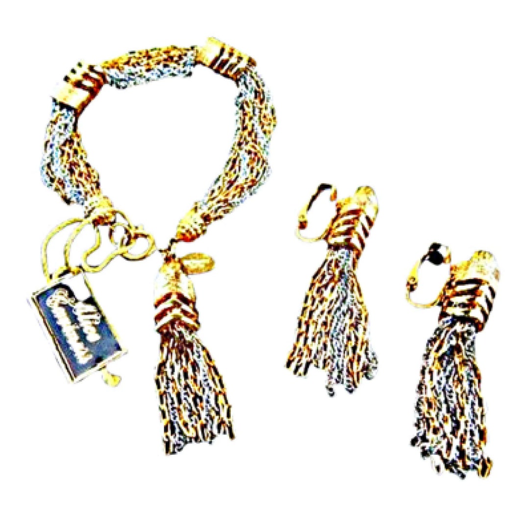 Alice Caviness Sterling Silver Jewelry Set Tassel Bracelet and Long ...