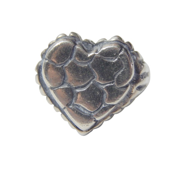 Sterling Silver Chunky Nugget Ring Heart Shape Black … - Gem