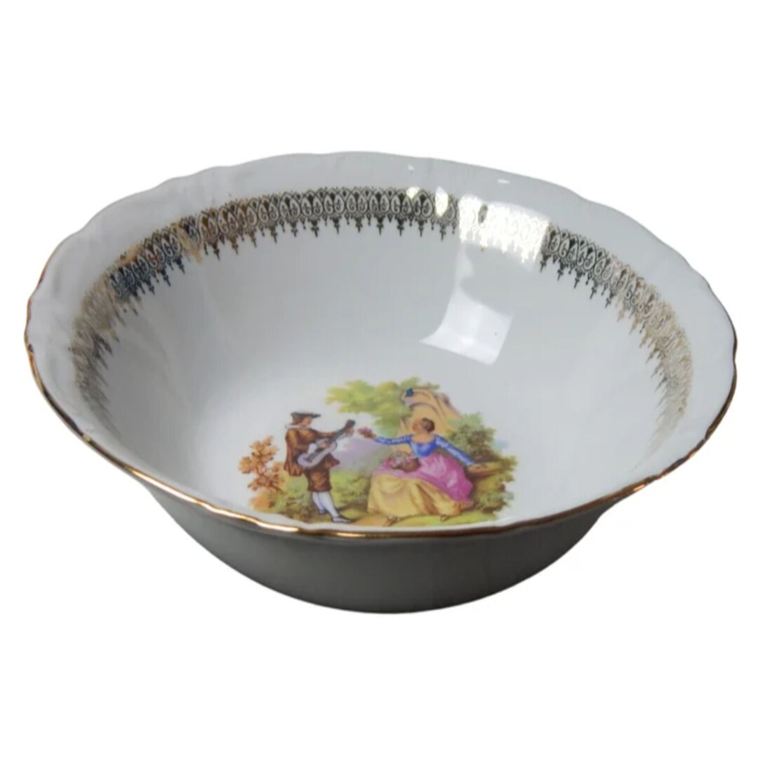 Swarzenback Germany Fine China Serving Bowl Winterling Bavaria Courting ...