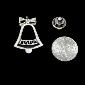 Silver Bell Tack Pin Cut Out Christmas Bell Lapel Pin in - Etsy