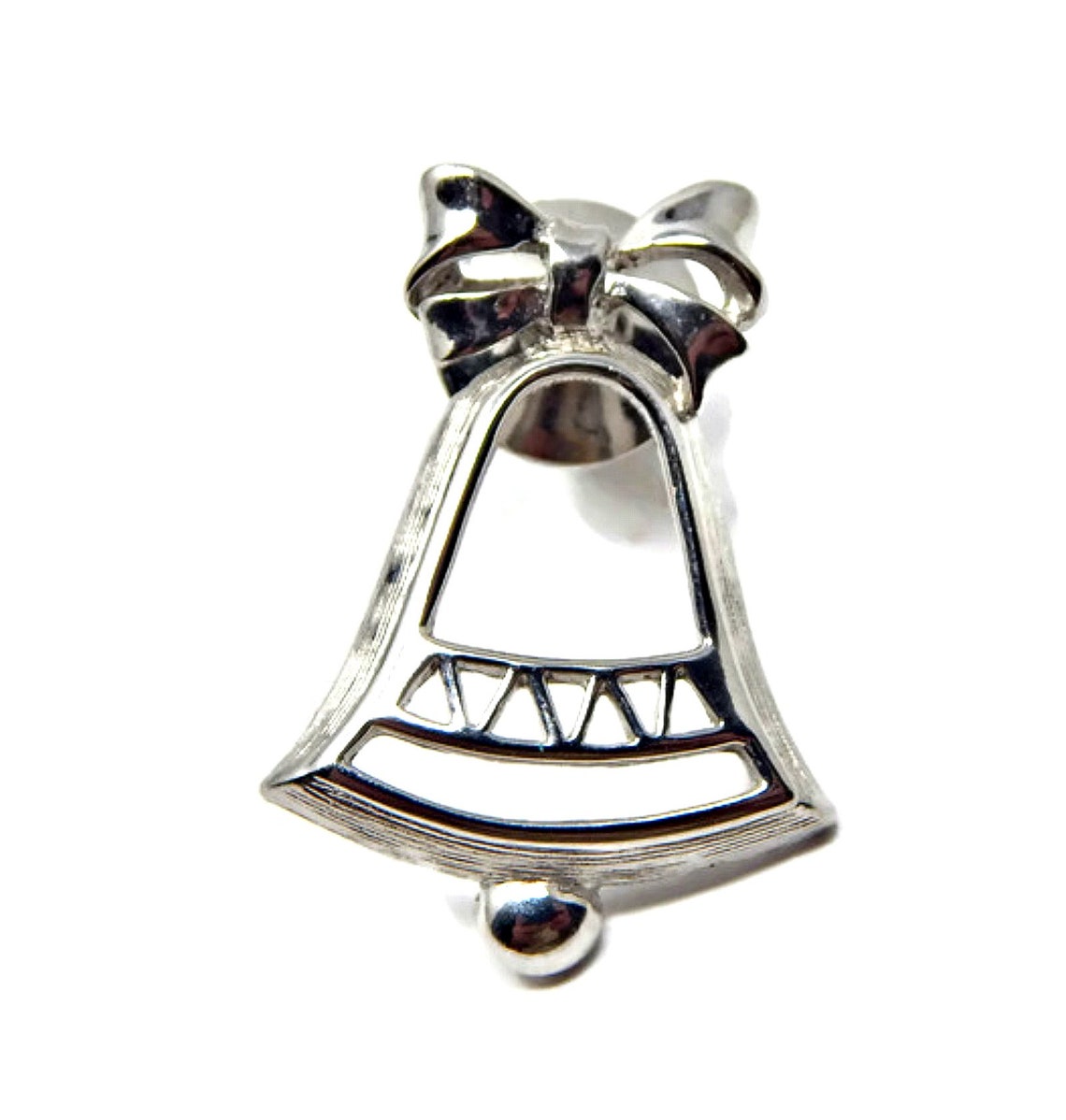 Silver Bell Tack Pin Cut Out Christmas Bell Lapel Pin in - Etsy