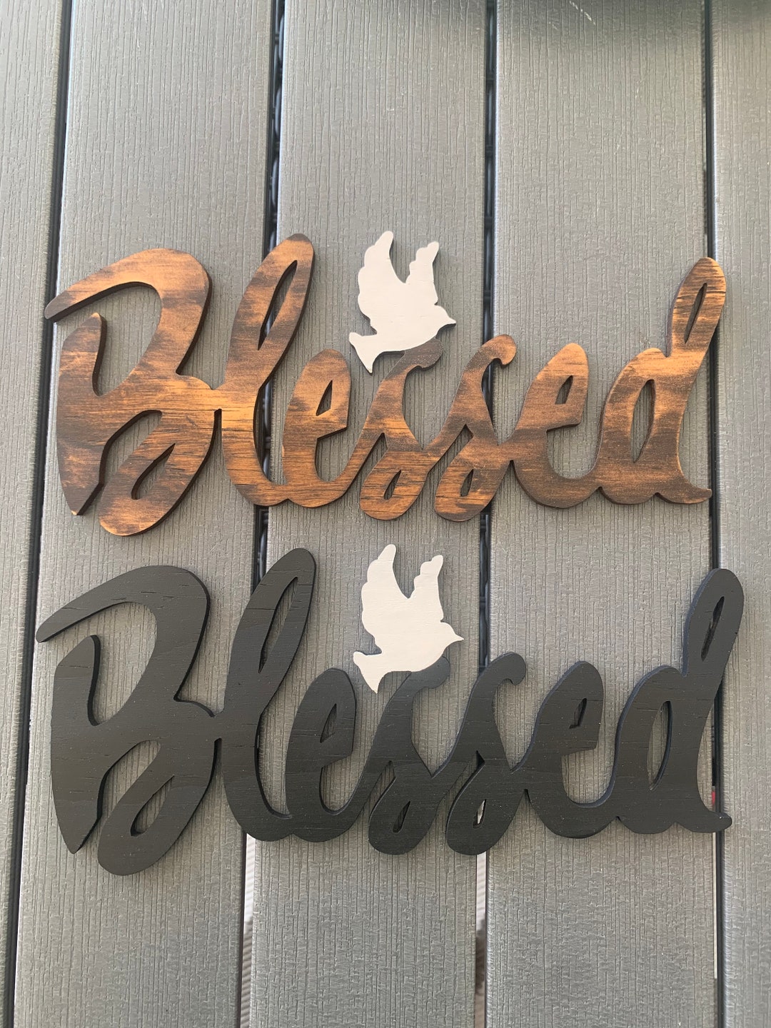 Rustic blessed Wooden Sign - Etsy