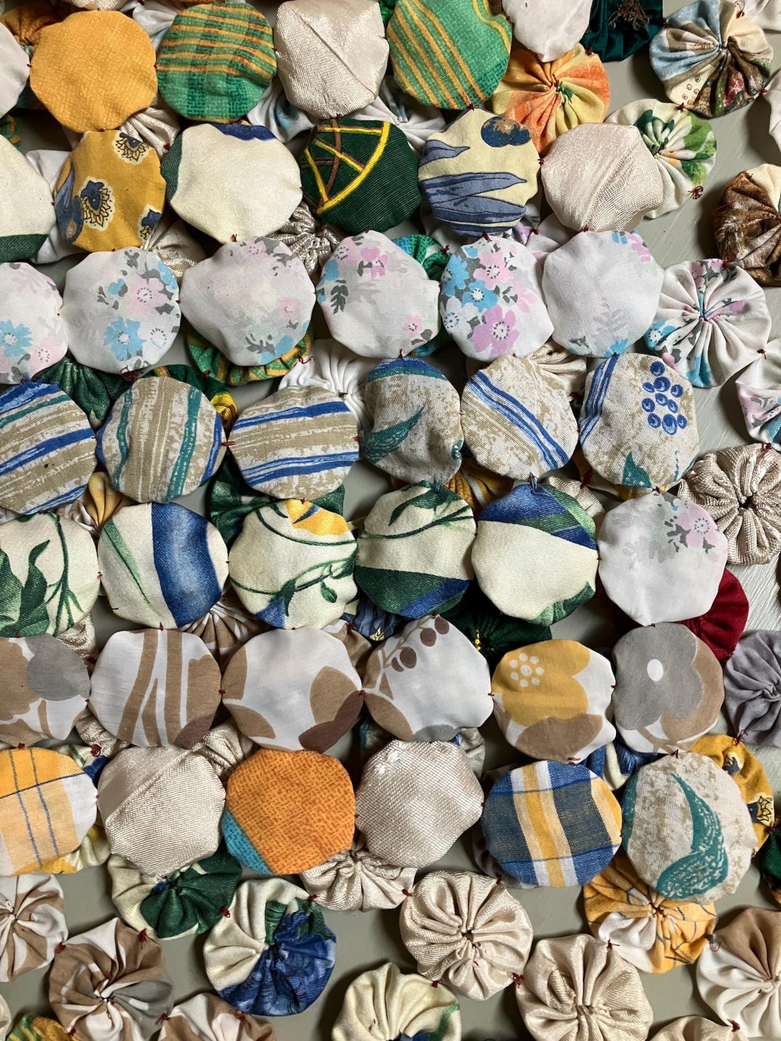 Fabulous French Yo-yo (suffolk Puff) Quilt Mid 1900s - Etsy
