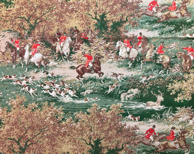 Lovely Piece of French 1940s Hunting Toile Fabric - Etsy