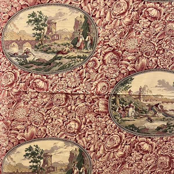 Toile Fabric - Etsy