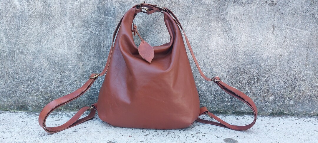 Leather Hobo Bag Bag/backpack Convertible Handmade Leather Bag Leather ...