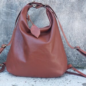 Leather Hobo Bag Bag/backpack Convertible - Handmade Leather Bag ...