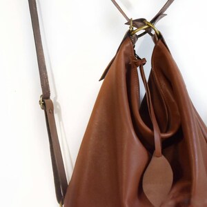 Leather Hobo Bag Bag/backpack Convertible Handmade Leather Bag | Etsy