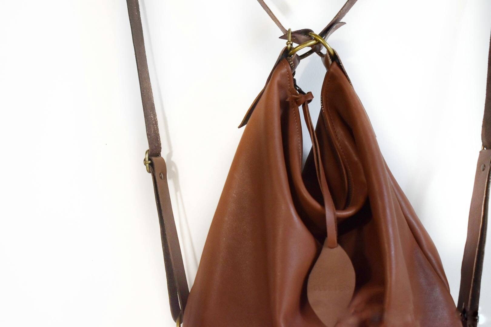 Leather Hobo Bag Bag/backpack Convertible Handmade Leather Bag | Etsy