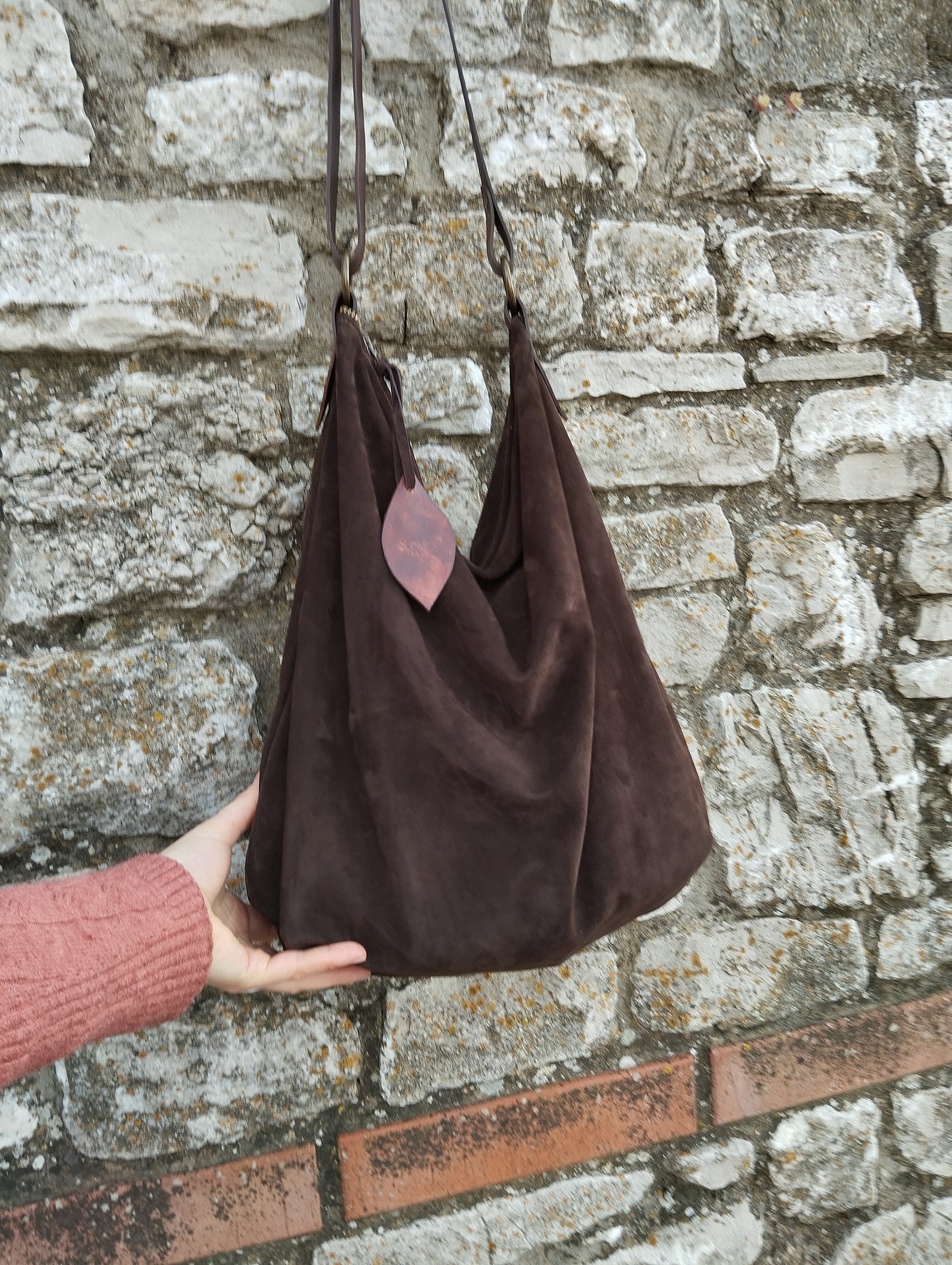 Handmade Brown Suede Hobo Bag - Etsy