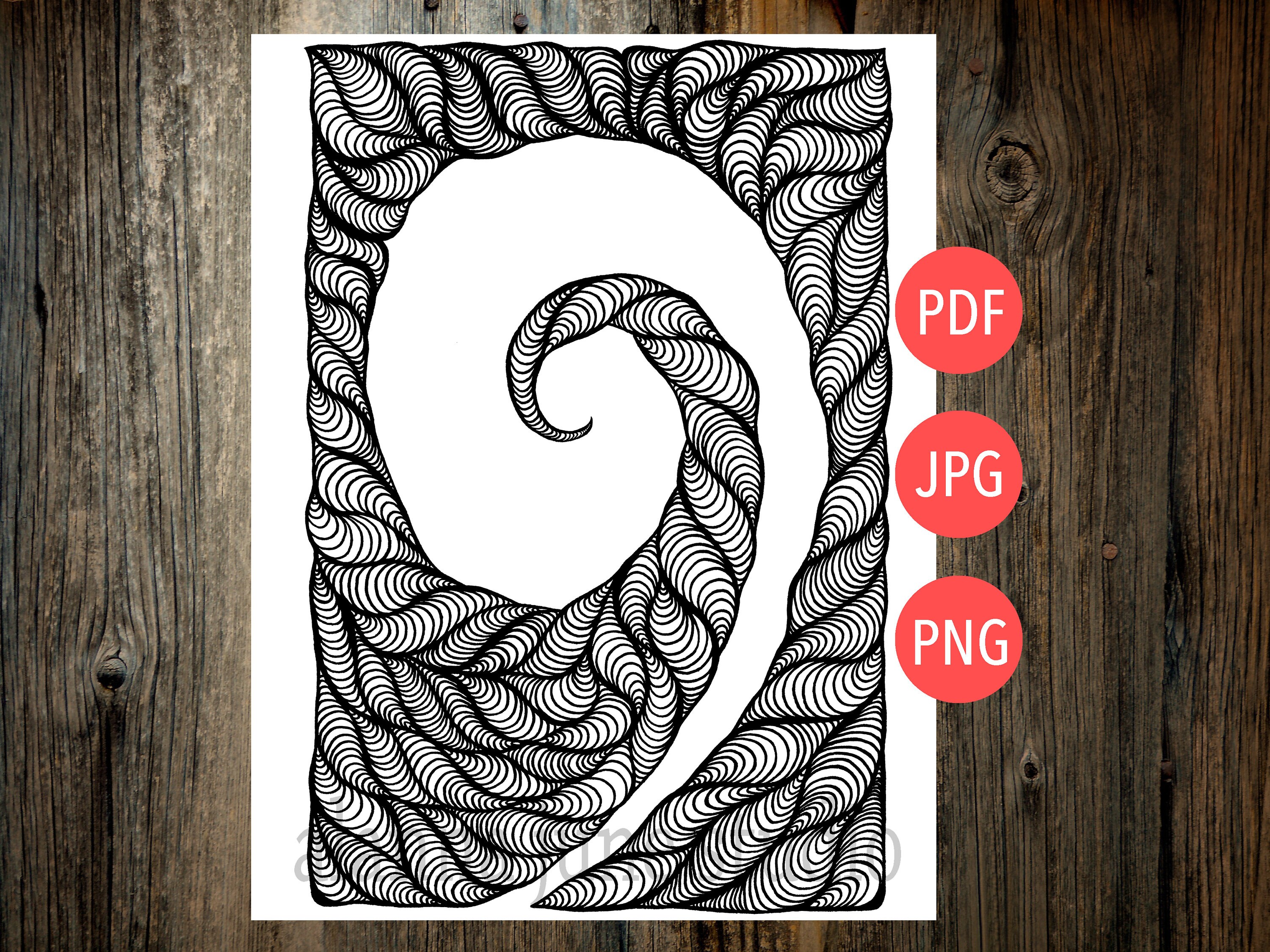 Spiral Coloring Page - Etsy