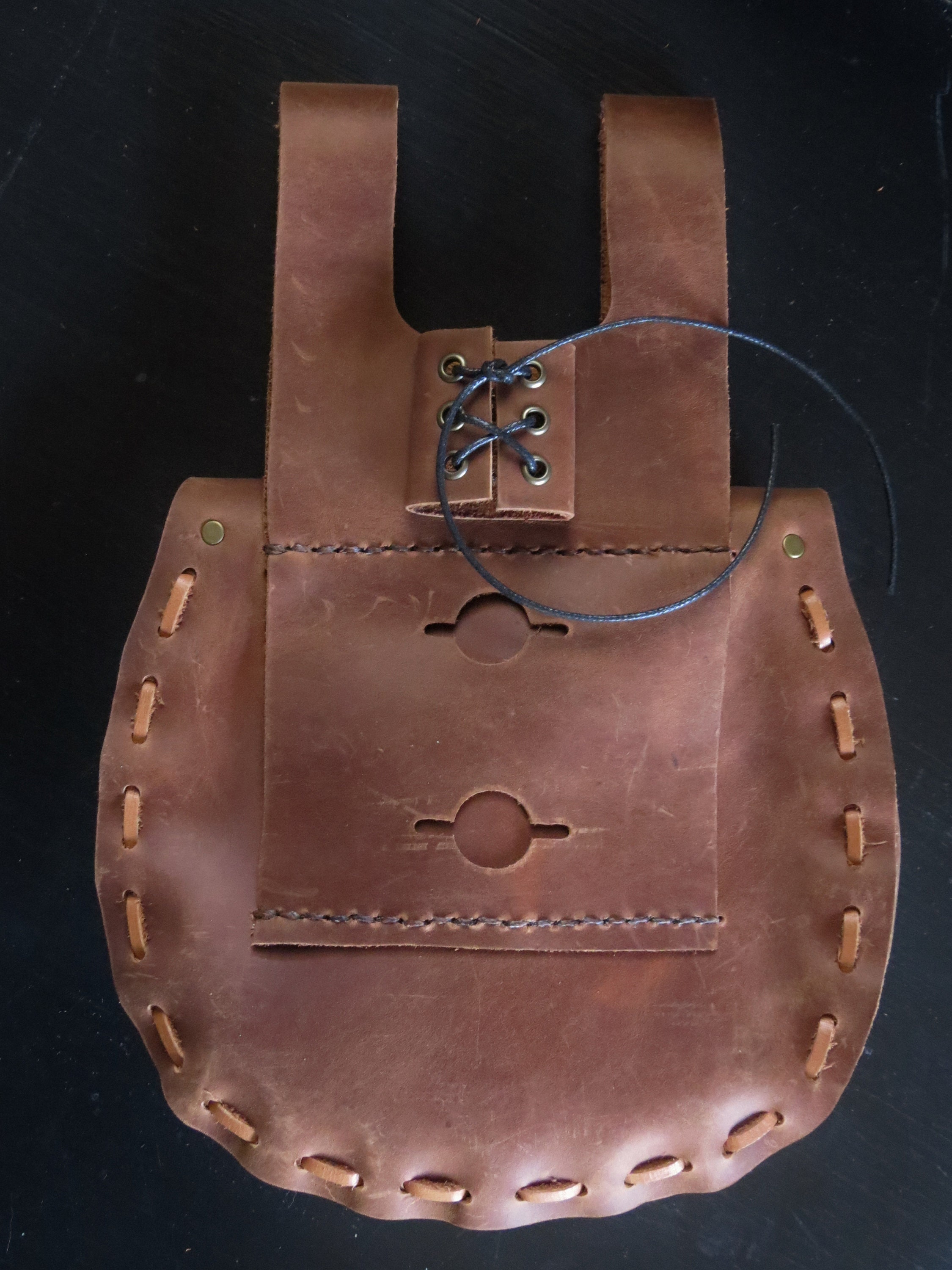 Leather Laced Pouch, Handmade With Dagger Attachment Renaissance Faire ...