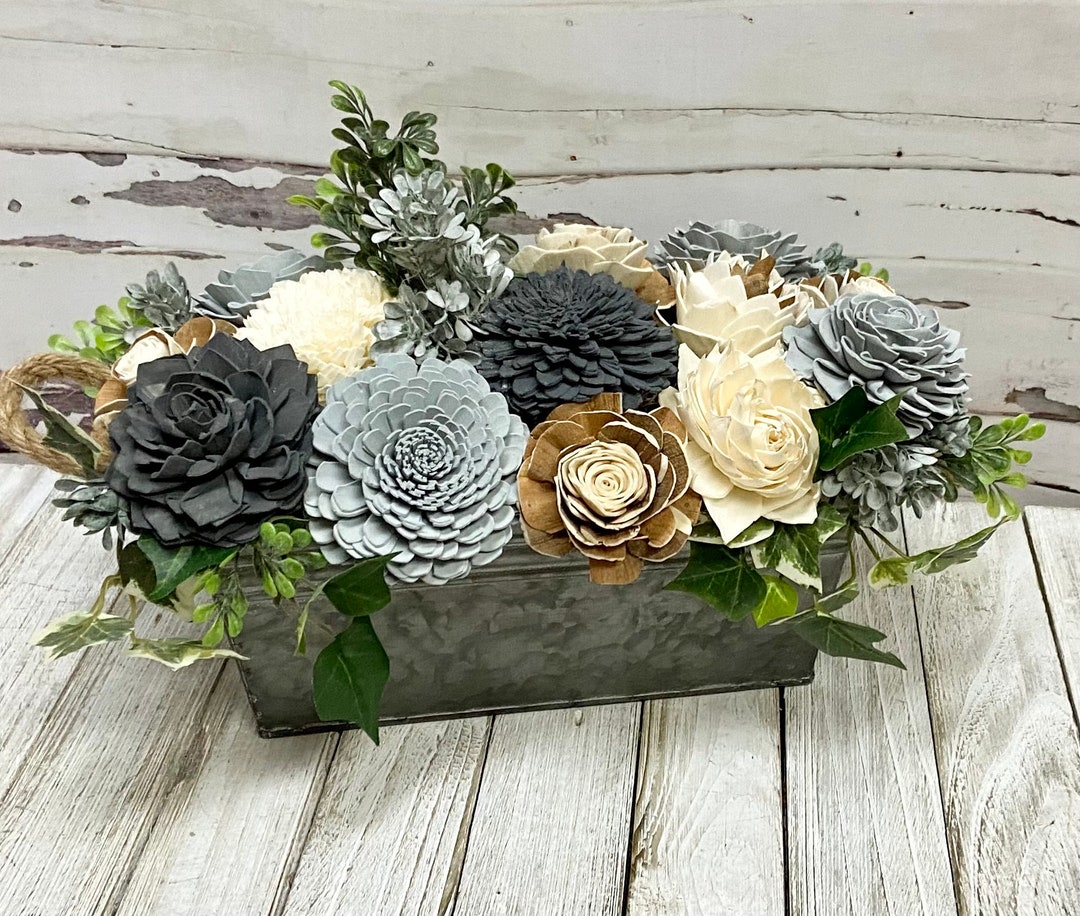 A Slate Gray Container of Sola Wood Flowers A Wedding - Etsy
