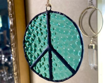 Stained Glass Rainbow Peace Sign - Etsy