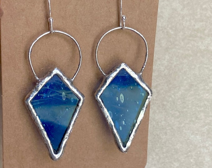 Stained Glass Earrings, Suncatcher Earrings, Unique Earrings, Geometric ...
