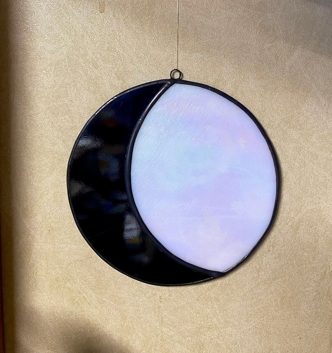 Waxing Gibbous Stained Glass Moon Moon Phase Moon Gift - Etsy
