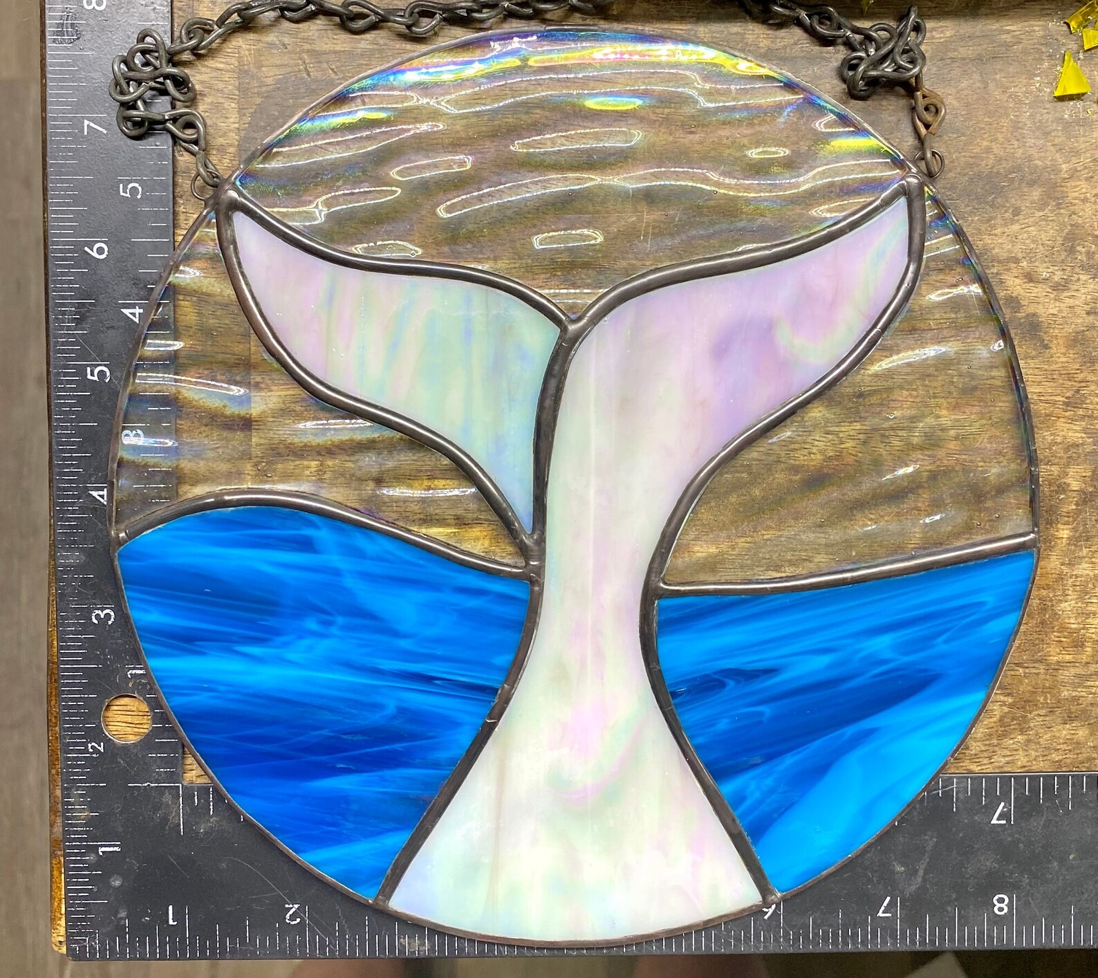 Iridescent Stained Glass Mermaid Tail Suncatcher: Coastal Wall Art - Etsy