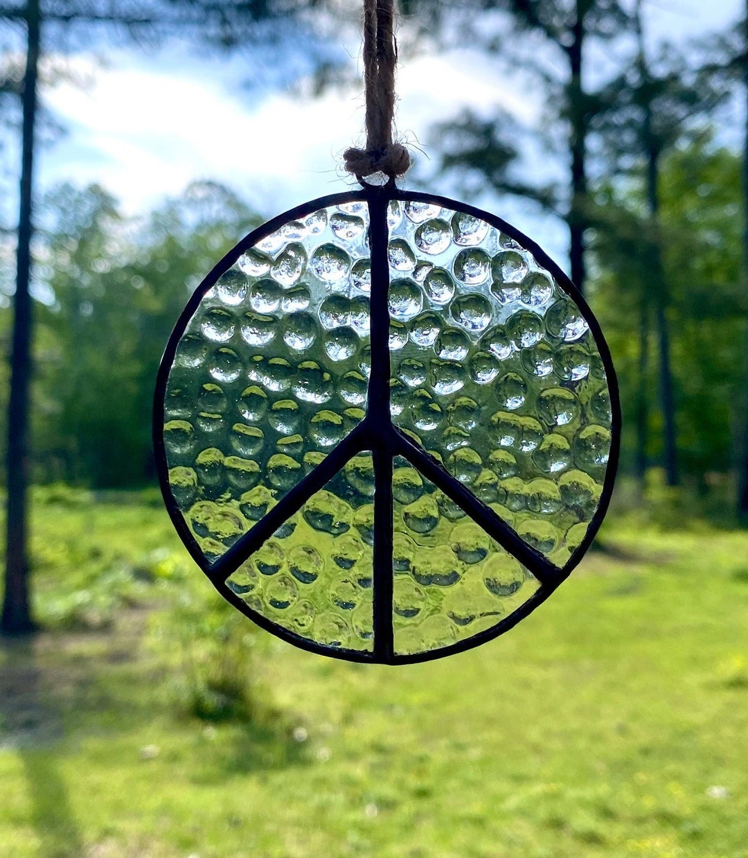 Stained Glass Peace Sign Peace Sign Ornament - Etsy