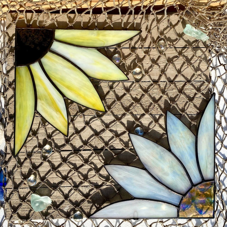 Sunflower Stained Glass Sunflower Corner Sunflower Art Etsy