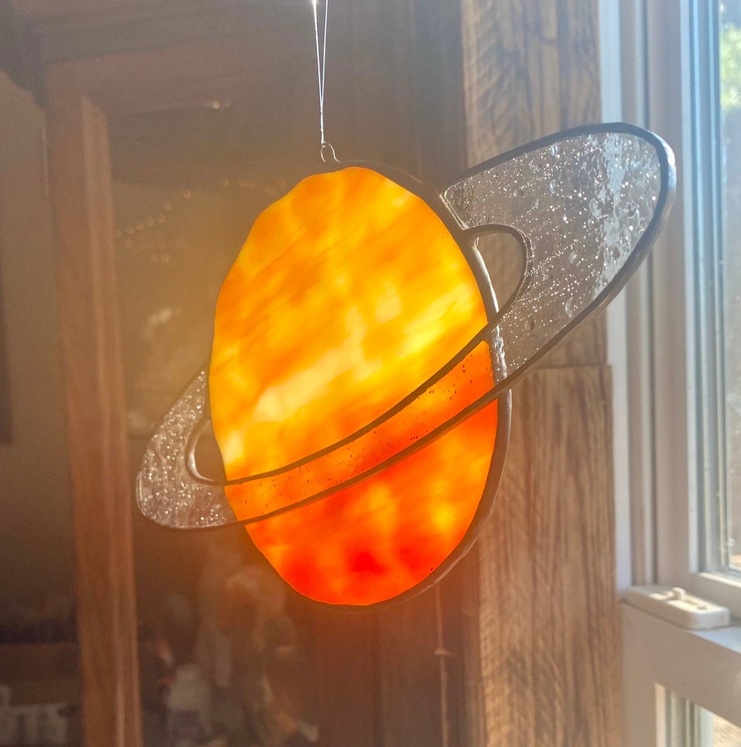 Saturn Stained Glass Planet Big Saturn Kepler Space - Etsy