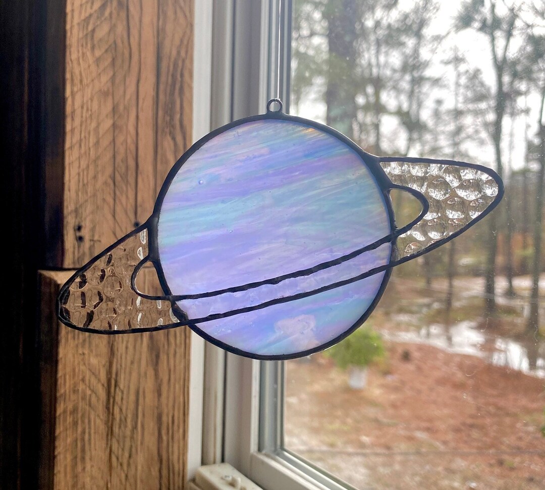 Saturn, Planet, Stained Glass Planet, Glass Saturn, Space Suncatcher ...