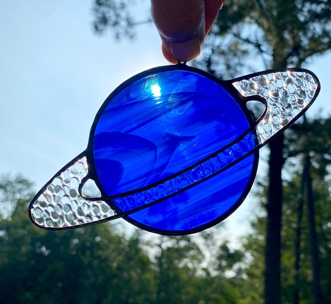 Saturn Gift, Stained Glass Planet, Neptune Stained Glass - Etsy