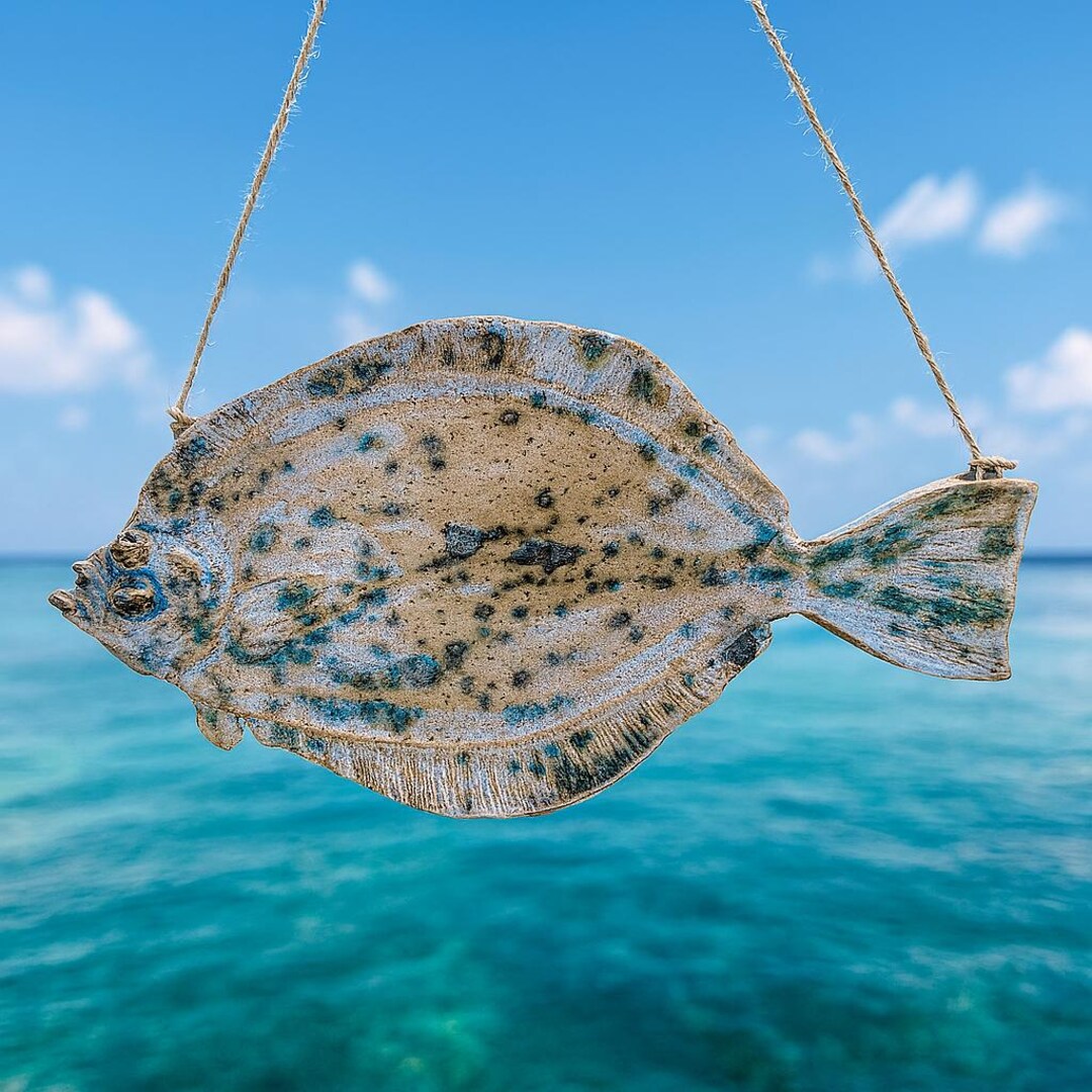 Albino Flounder | Handmade Ceramic Wall Art | Ocean-inspired Fish ...