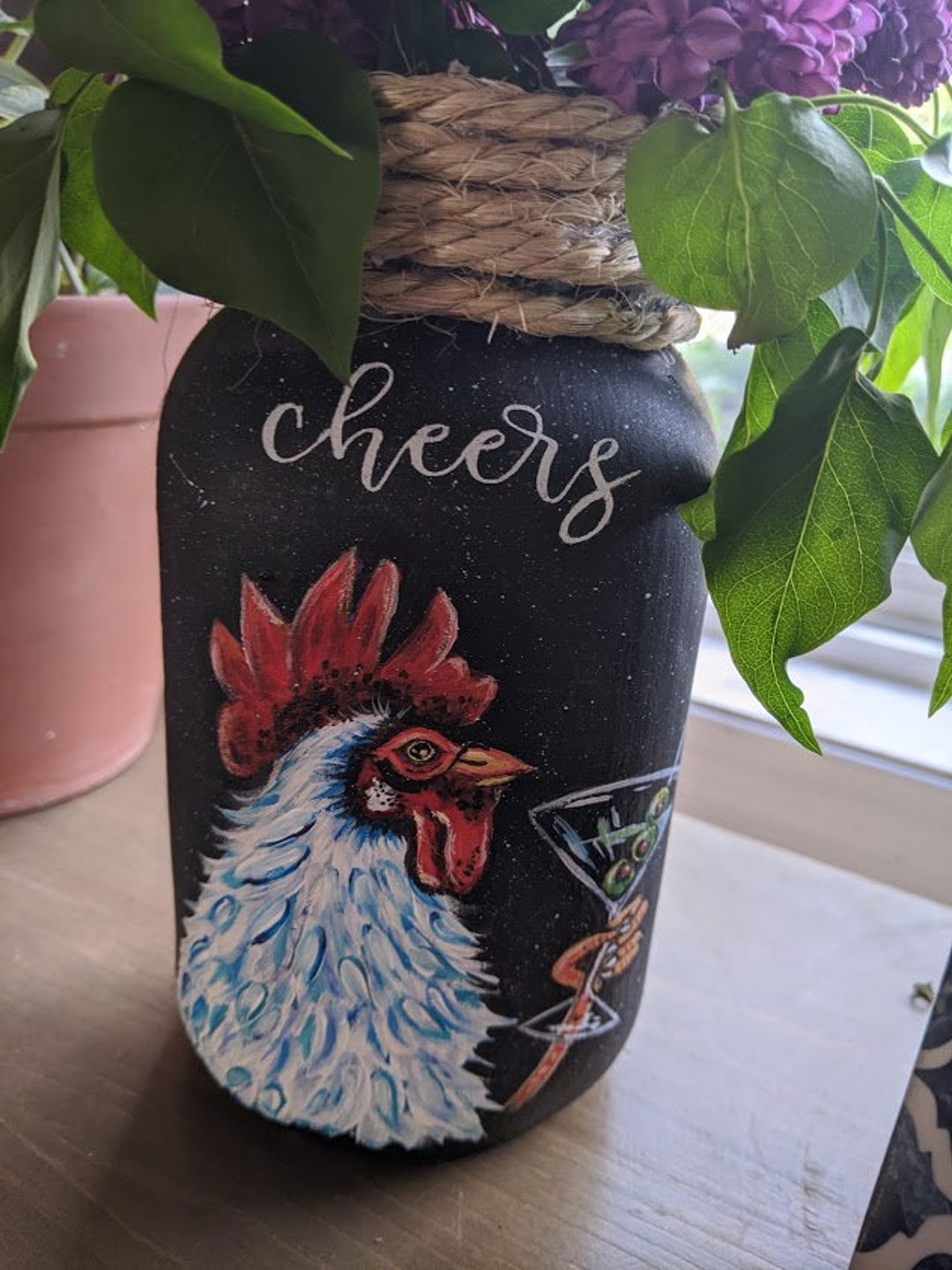 Cheeky Rooster Mason Jar Farm Animals Mason Jar. Mason Jar - Etsy