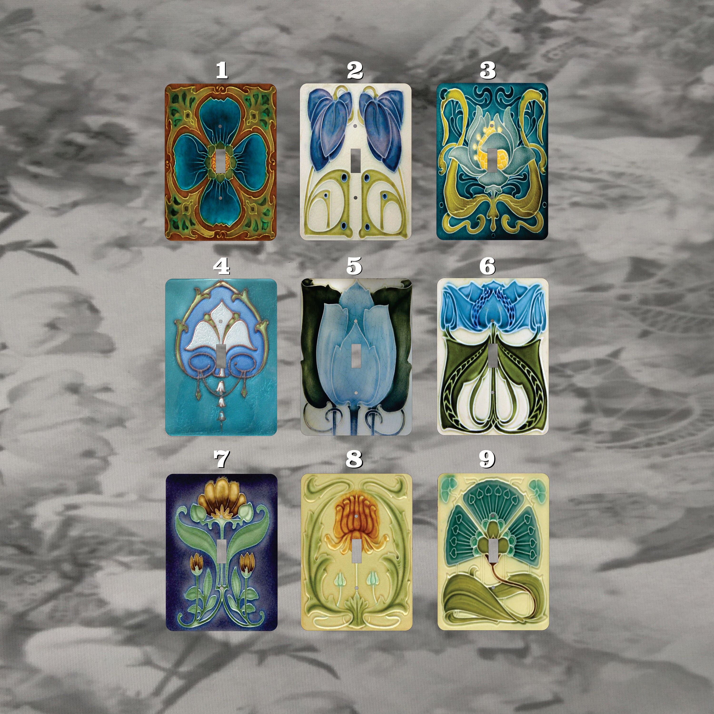 Home & Living Single Gage Light Switch Blue Fan Flower Metal Deco Light ...