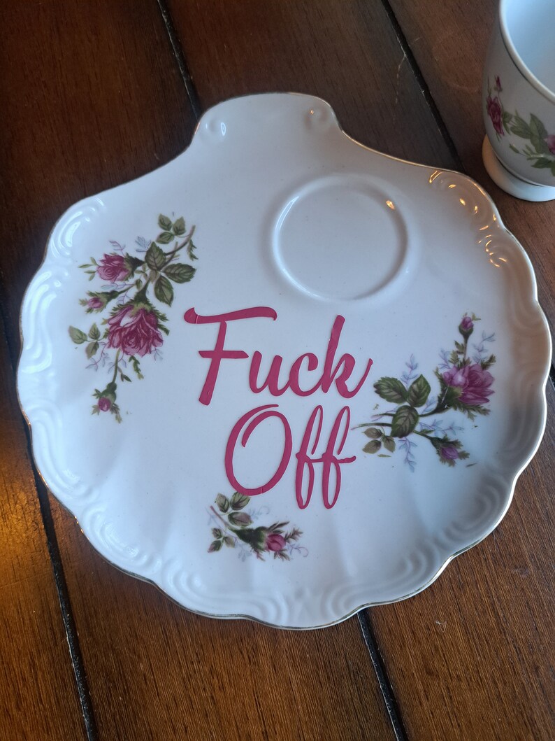 Adult Tea Cup and Snack Plate Set Vintage OOAK - Etsy