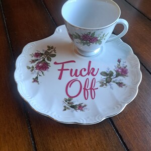 Adult Tea Cup and Snack Plate Set Vintage OOAK - Etsy