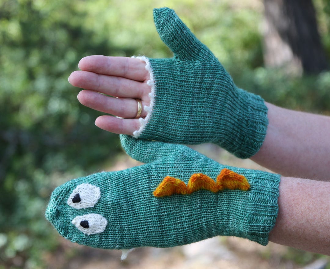 Convertible Monster Mittens for Kids and Adults Knitting Pattern PDF ...