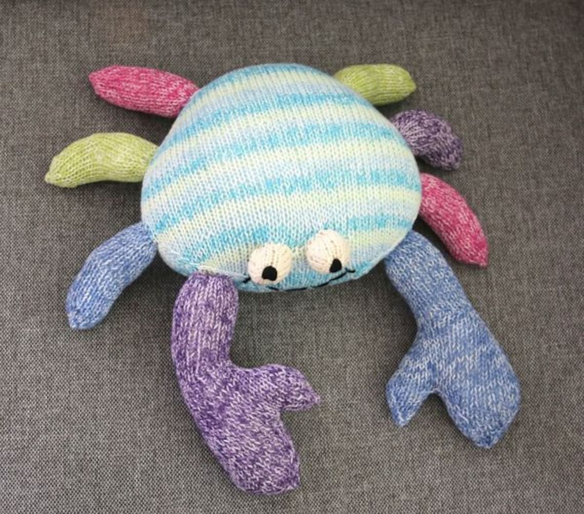Crab Knitting Pattern Easy Toy or Pillow Knitting Pattern PDF - Etsy ...