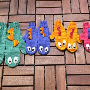 Convertible Monster Mittens for Kids and Adults Knitting Pattern PDF ...