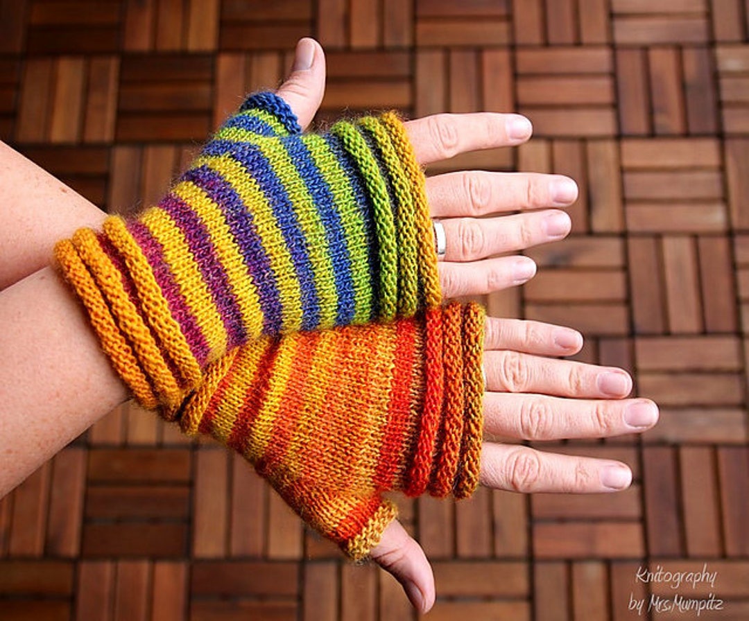 Fingerless Mittens Knitting Pattern PDF Download, Easy Pattern for ...