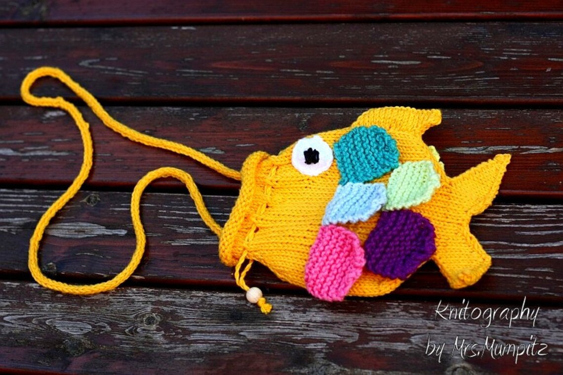 Fish String Purse for Kids Knitting Pattern PFD Download for | Etsy