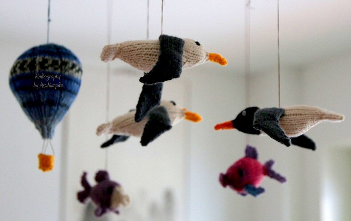 Seagull Knitting Pattern PDF Mobile Hangers Maritime - Etsy